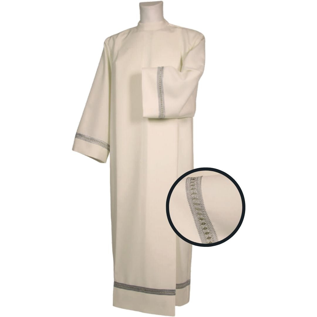 Clergy Slip Over Alb With Machine Embroidered Hemstitch on the Sleeves ...