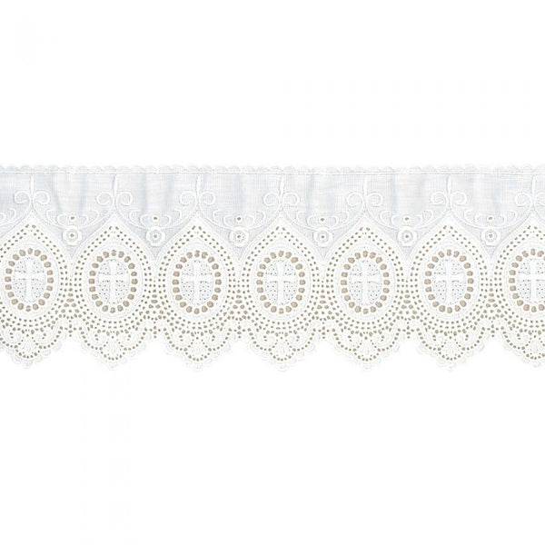 Altar Valance | Scalloped Lace With Crosses | 49-A – The Clergy Store