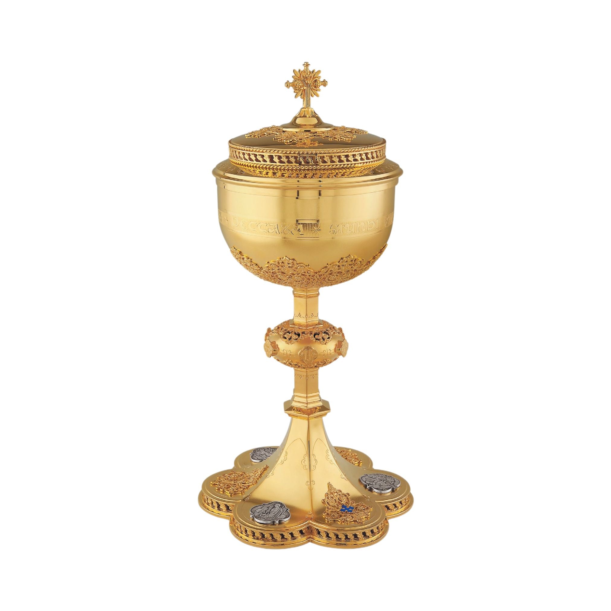 Ciborium neo-gothic style with medallions depicting the Life of Christ ...