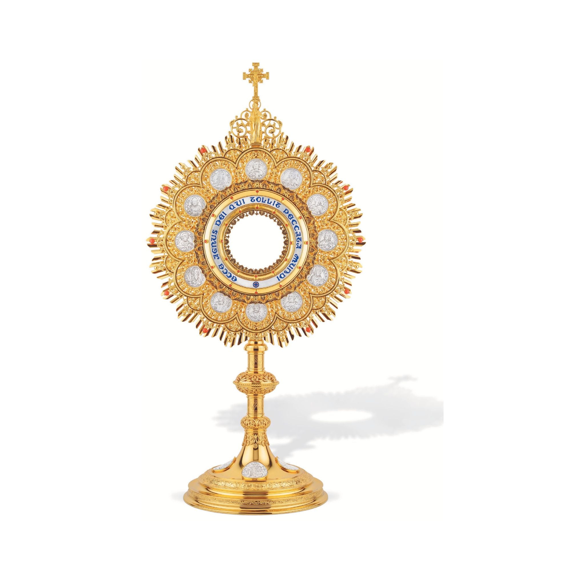 Traditional Monstrance with medallions of the Twelve Apostles and Latin ...